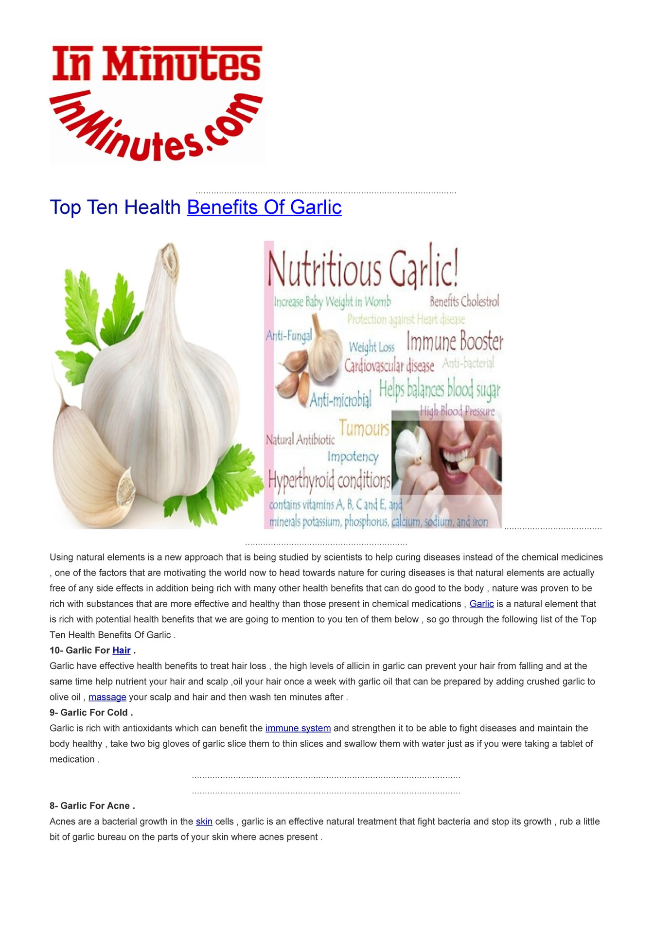 My publications - Top Ten Health Benefits Of Garlic - Page 2-3 ...