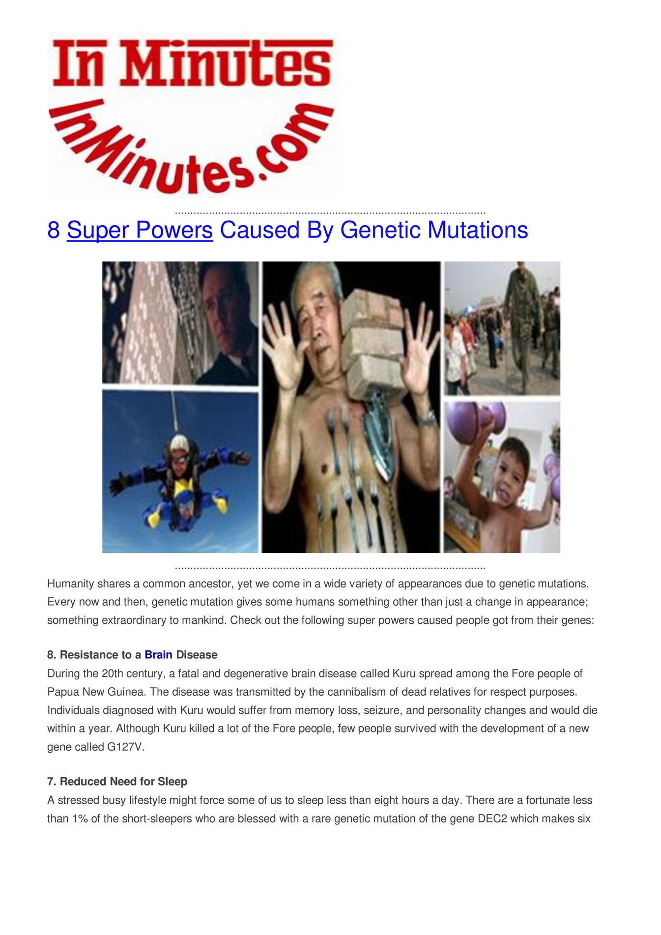 My publications - 8 Super Powers Caused By Genetic Mutations - Page 1 ...