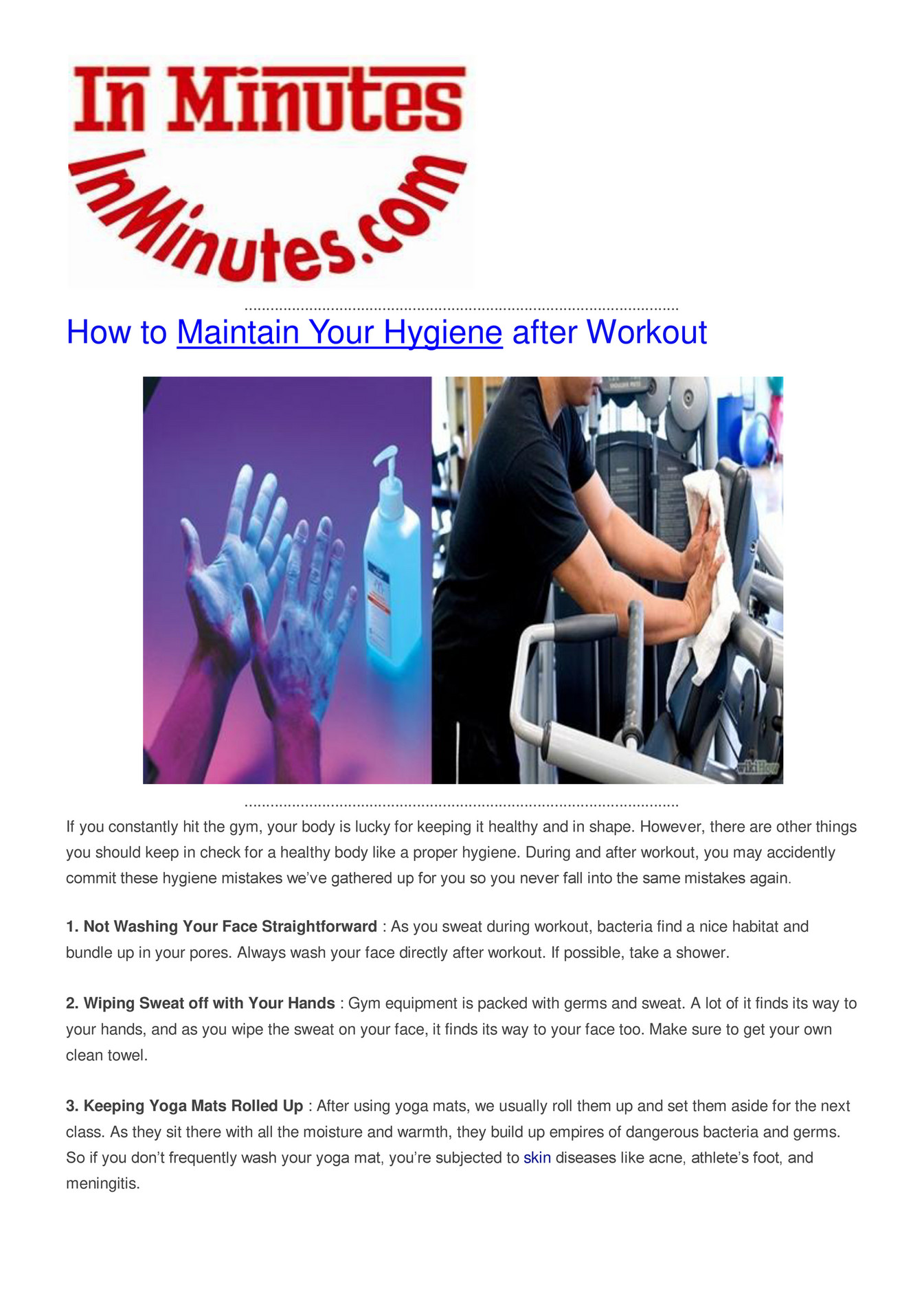 My publications - How to Maintain Your Hygiene after Workout - Page 1 ...