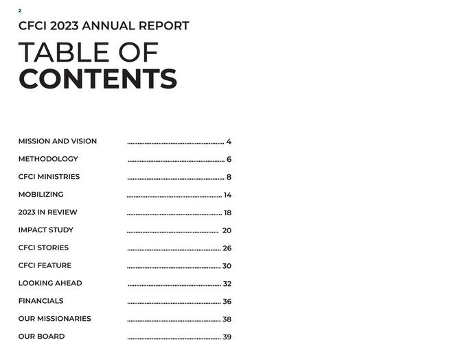 My publications - 2023 CFCI Annual Report - Page 2-3 - Created with Publitas.com