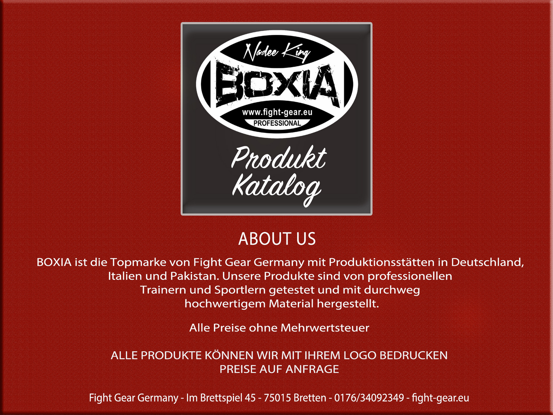 Fight Gear Germany - BOXIA Produktkatalog SEP 2016 - Seite 7 - Created ...