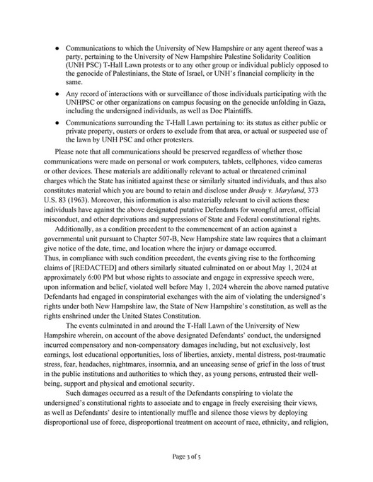 Newspapers of New England - Notice of Claim + Preservation of Evidence ...