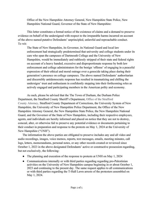 Newspapers of New England - Notice of Claim + Preservation of Evidence ...