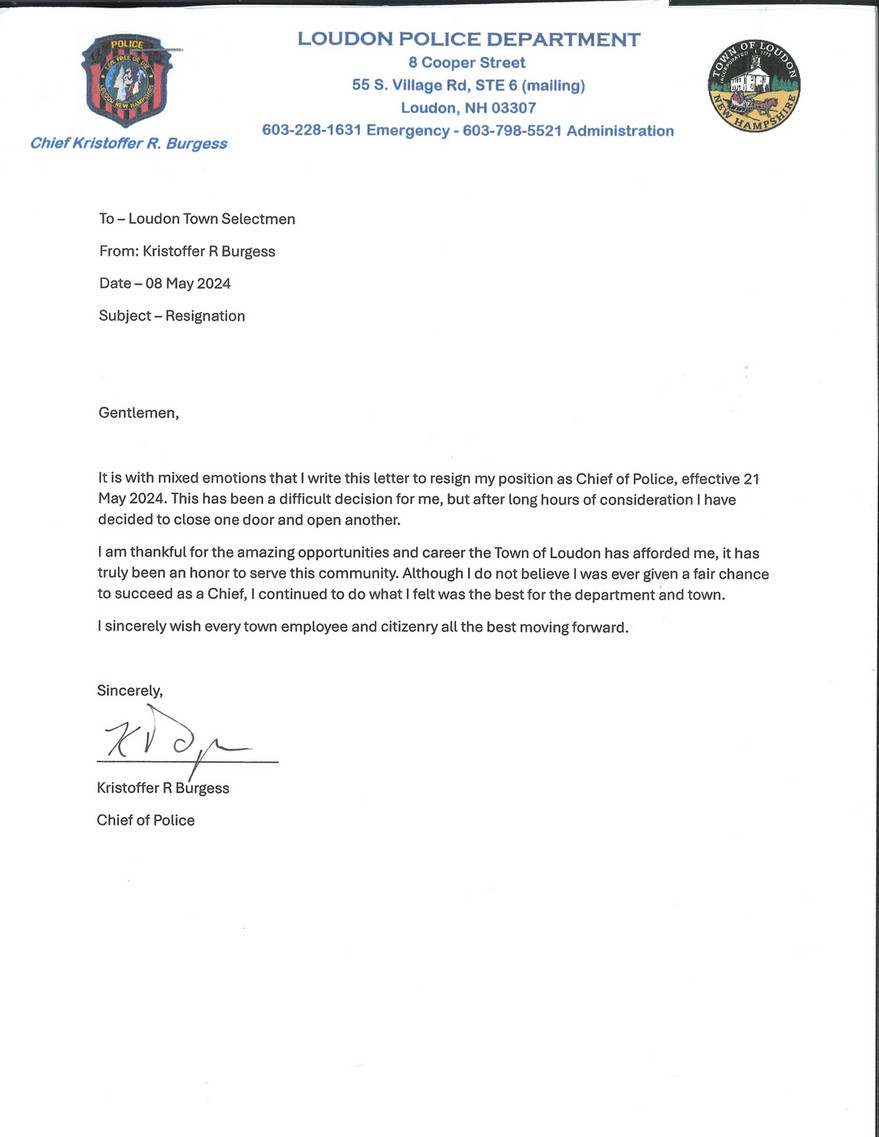 Resignation Letter