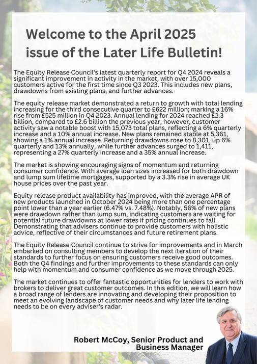 TMA Mortgage Club - Later Life Bulletin April 2025 - Page 2-3