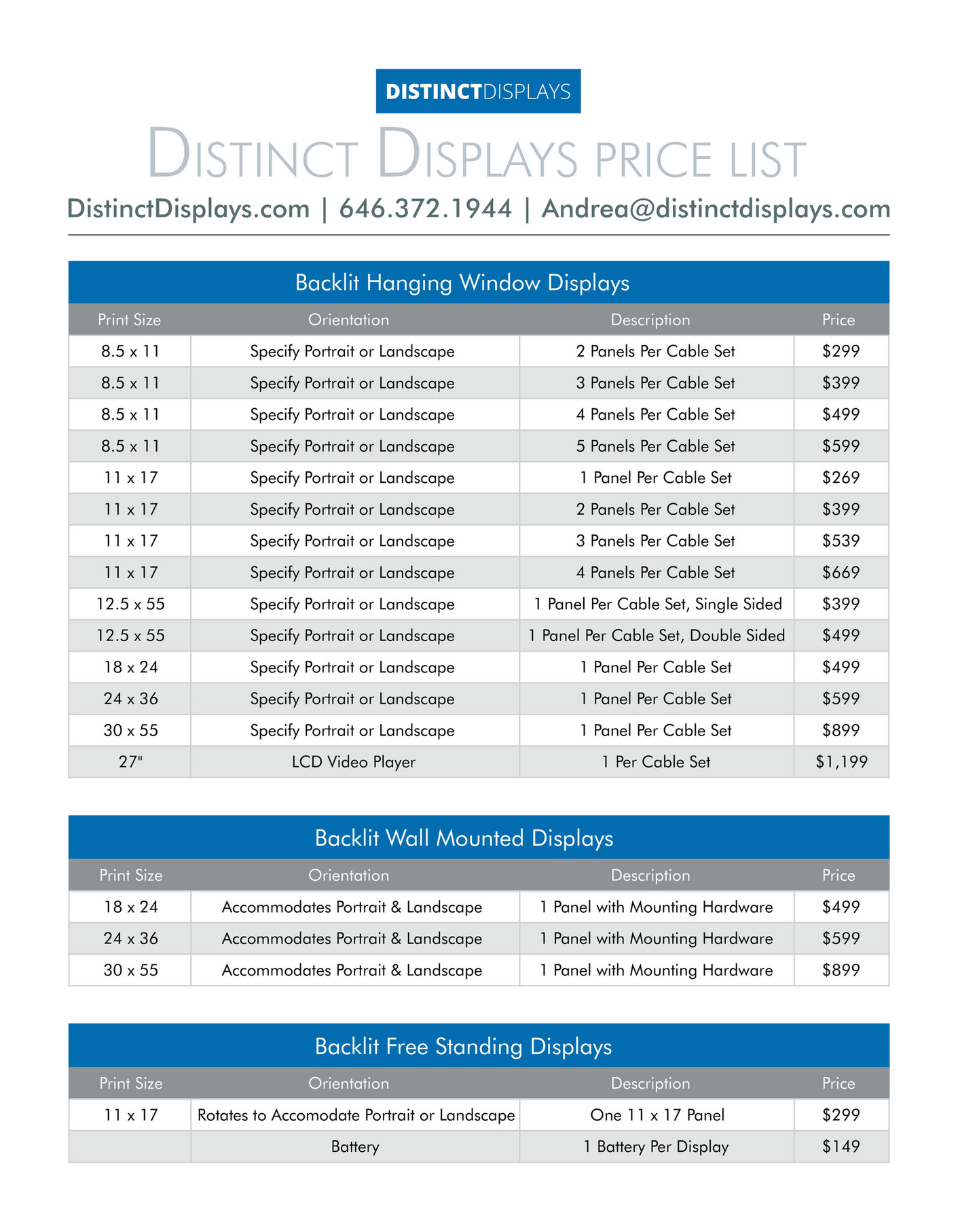 Distinct Displays - Price Sheet 7x9_Andrea - Page 1 - Created with ...