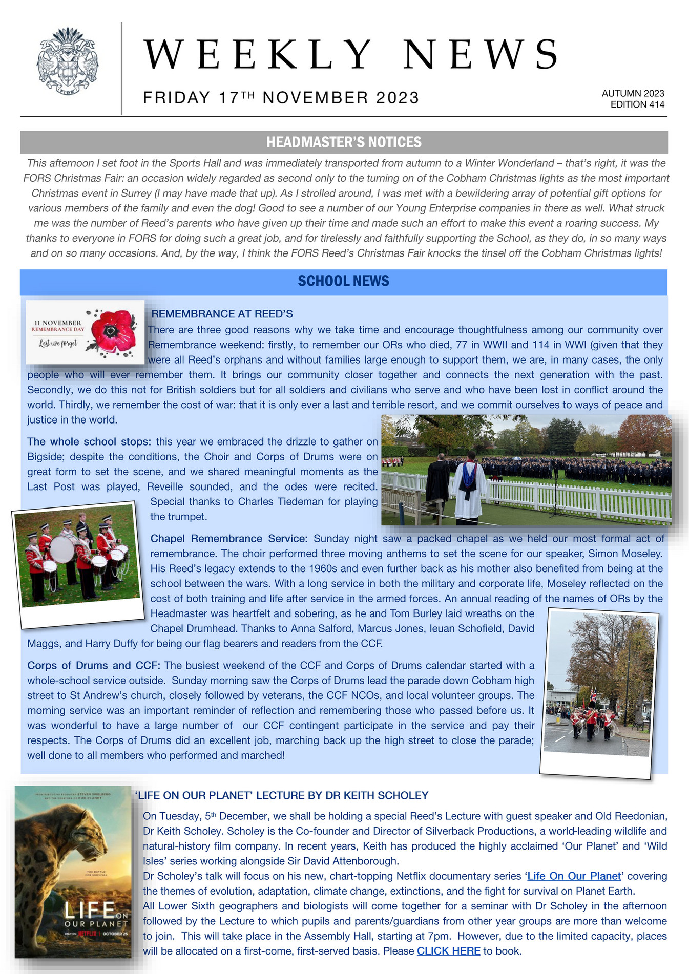 Reed's School - 414 17th Nov 2023_Weekly News - Page 1 - Created with Publitas.com