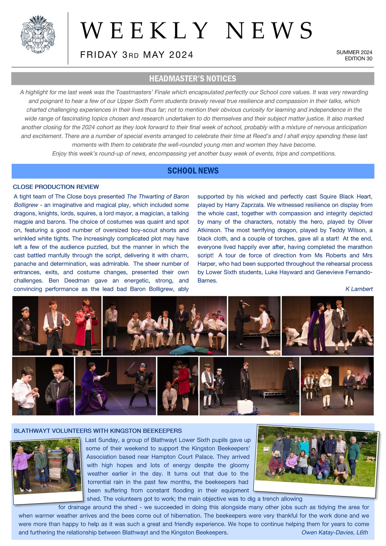 Reed's School - 430 3rd May 2024_Weekly News - Page 2-3 - Created with Publitas.com