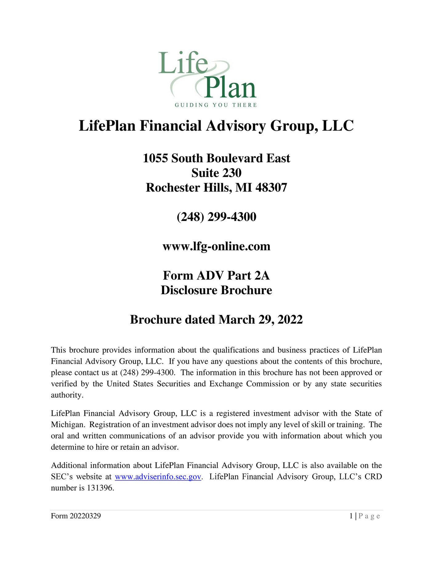 LifePlan Financial Advisory Group 2022 Form ADV - Page 3 - Created with ...