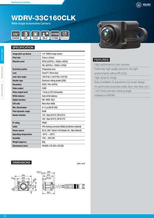 Weldex - Rear View Camera & Monitor E-Catalogue - Page 10-11