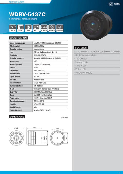 Weldex - Rear View Camera & Monitor E-Catalogue - Page 12-13