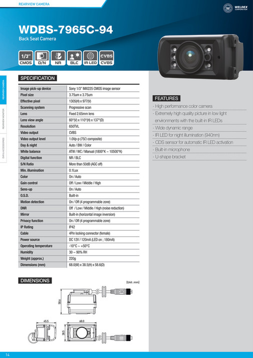 Weldex - Rear View Camera & Monitor E-Catalogue - Page 14-15