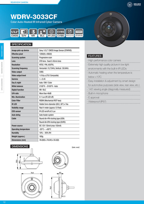 Weldex - Rear View Camera & Monitor E-Catalogue - Page 12-13