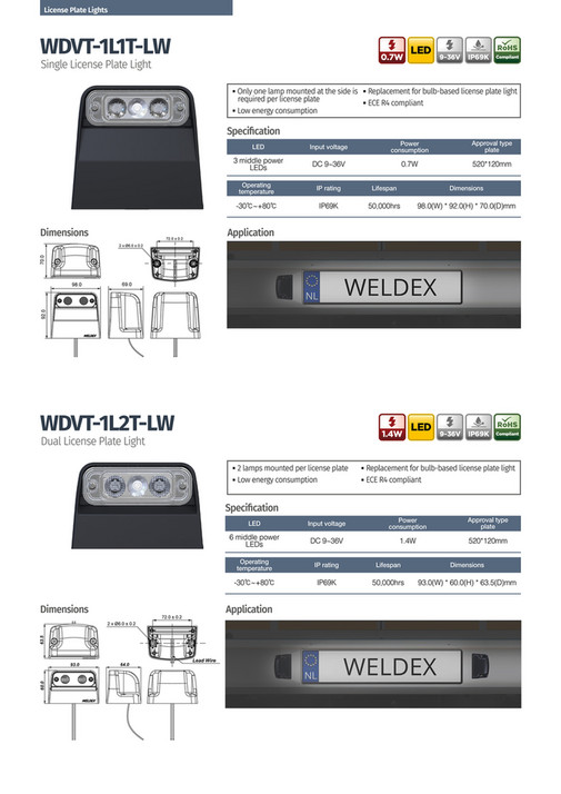 Weldex - License Plate Lights - Page 2