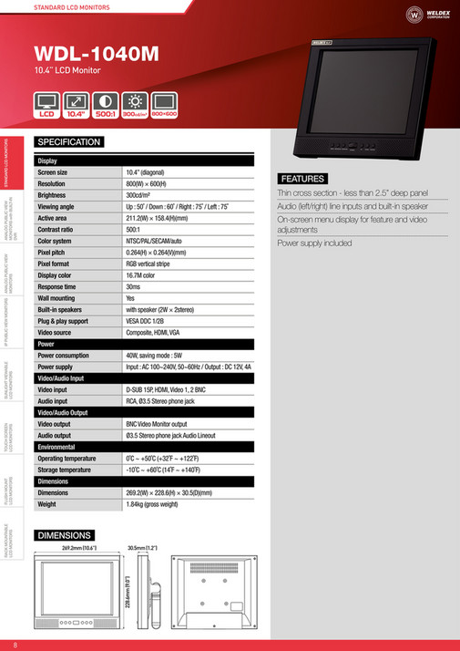 Weldex - Standard LCD Monitors - Page 8-9