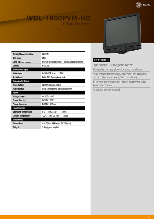 Weldex - Analog Public View Monitors - Page 2-3