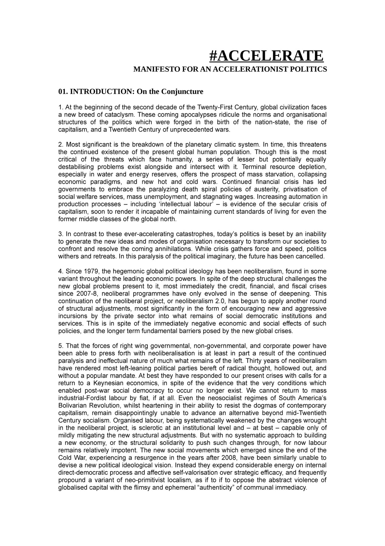 Strelka Institute - Alex Williams + Nick Srnicek - Accelerationist ...