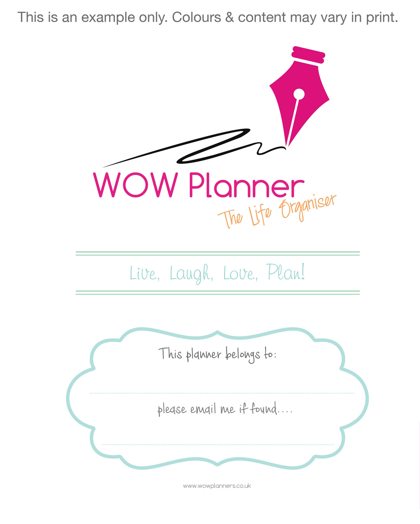 WOW Planner example - Life Organiser - Page 1 - Created with Publitas.com