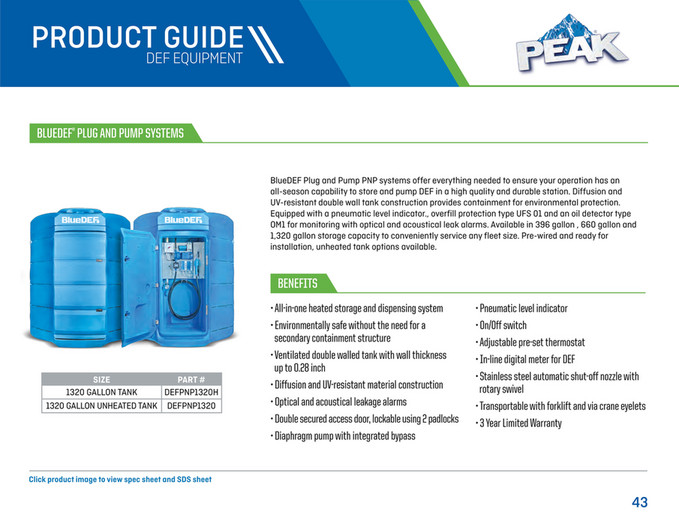 PEAK BlueDEF Final Charge PRODUCT CATALOG - Page 44-45 - Created with Publitas.com
