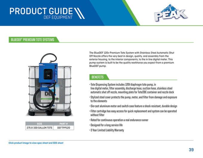 PEAK BlueDEF Final Charge PRODUCT CATALOG - Page 40-41 - Created with Publitas.com