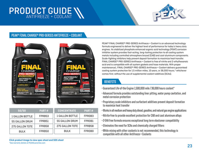 PEAK BlueDEF Final Charge PRODUCT CATALOG - Page 22-23 - Created with ...