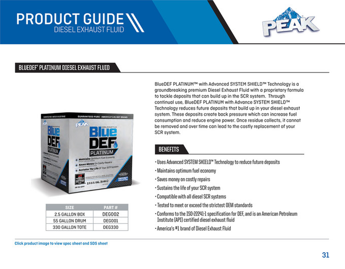 PEAK BlueDEF Final Charge PRODUCT CATALOG - Page 32-33 - Created with Publitas.com