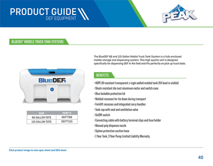 PEAK BlueDEF Final Charge PRODUCT CATALOG - Page 40-41 - Created with Publitas.com