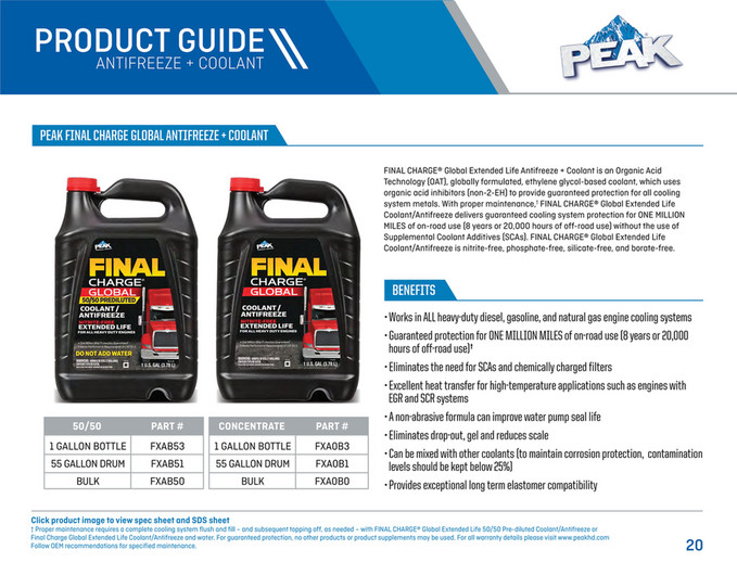 PEAK BlueDEF Final Charge PRODUCT CATALOG - Page 20-21 - Created with Publitas.com
