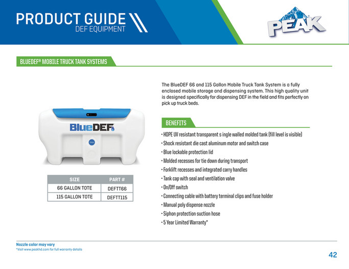 PEAK BlueDEF Final Charge PRODUCT CATALOG - Page 42-43 - Created with Publitas.com