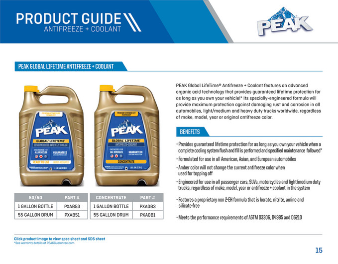 PEAK BlueDEF Final Charge PRODUCT CATALOG - Page 16-17 - Created with Publitas.com