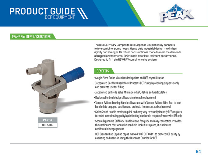 PEAK BlueDEF Final Charge PRODUCT CATALOG - Page 54-55 - Created with ...