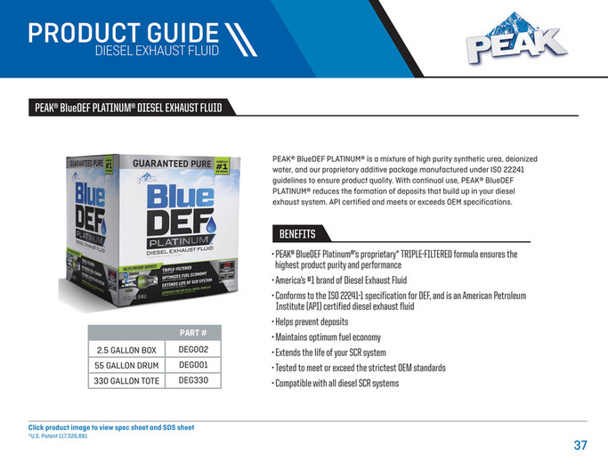 PEAK BlueDEF Final Charge PRODUCT CATALOG - Page 36-37 - Created with ...