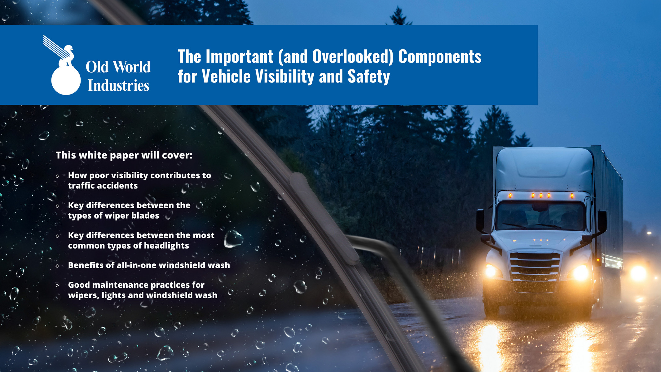 The important components for vehicle visibility and safety, adverse ...