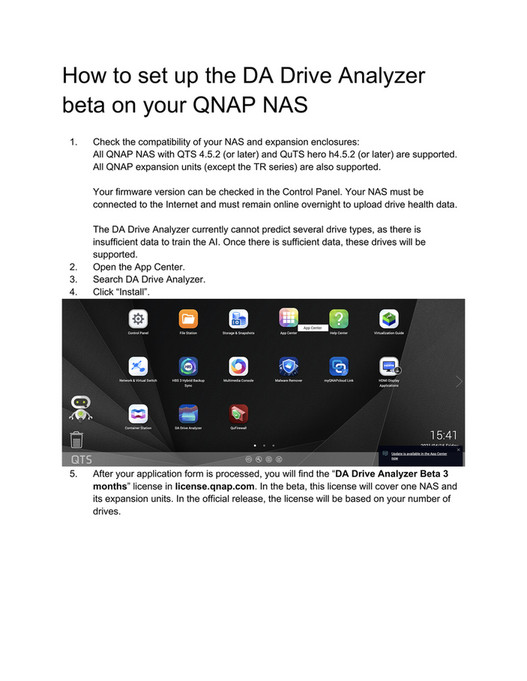 QNAP - How to set up DA Drive Analyzer beta in your QNAP NAS_en - Page 1