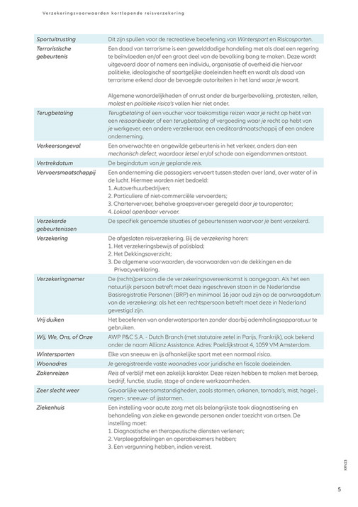 Allianz Partners - Voorwaarden_Kortlopende_Reisverzekering_V-KRV-0523 ...