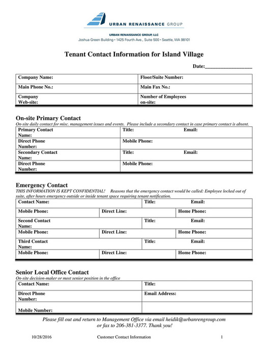My publications - Tenant Contact Information Form - Island Village ...