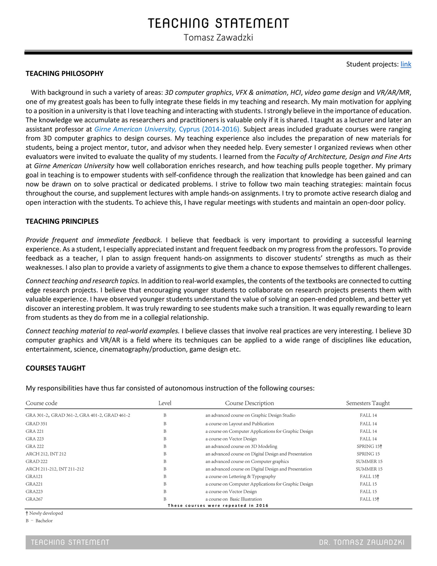 My publications - Teaching statement - Page 1 - Created with Publitas.com
