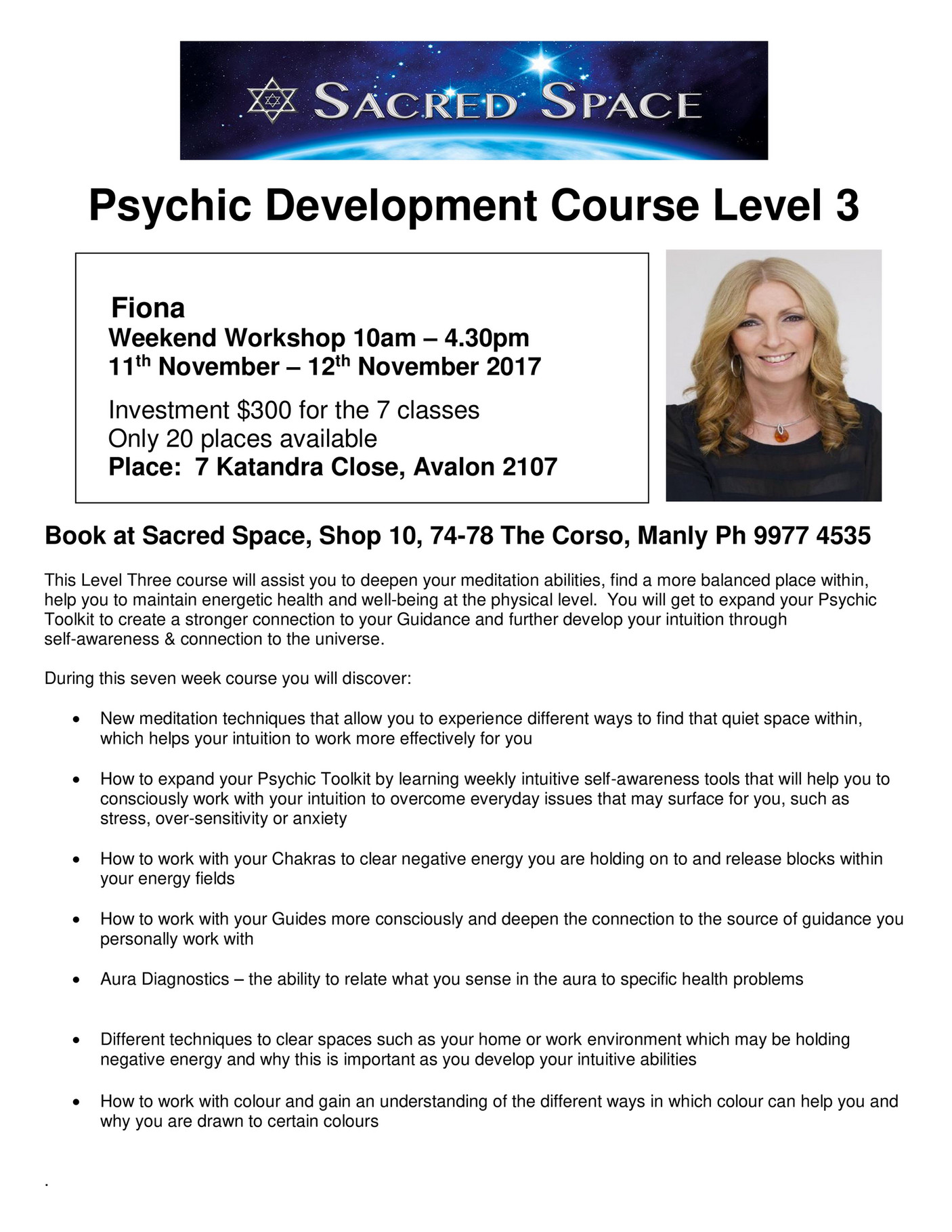 Sacred Space - Psychic Development Course Level 3 - November 2017 ...