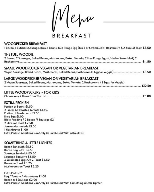 UpDate Websites - WOODPECKER MENU 2023 BREAKFAST MENU - Page 1 ...