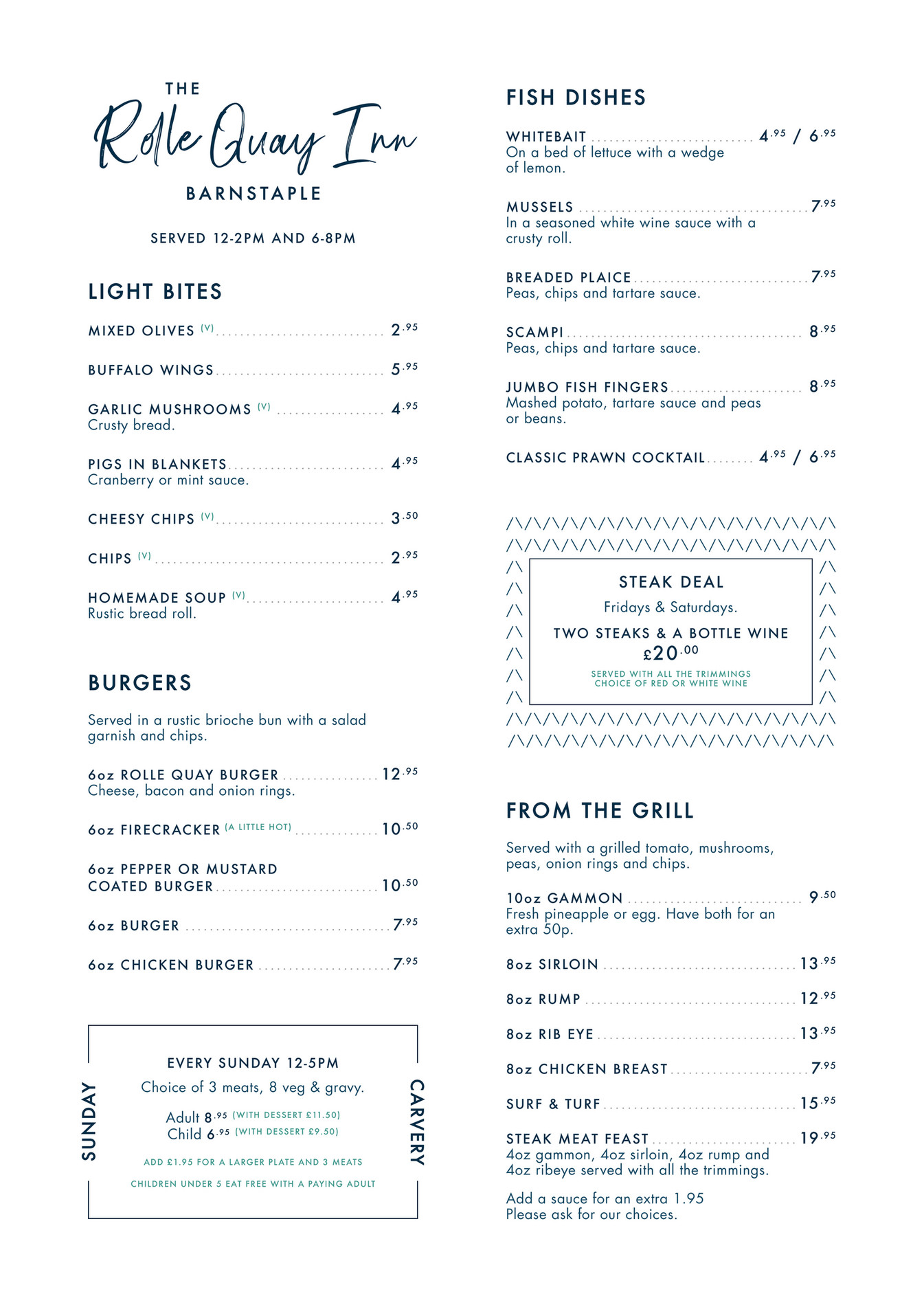 UpDate Websites - ROLLE QUAY FULL MENU 2019 - Page 1 - Created with ...