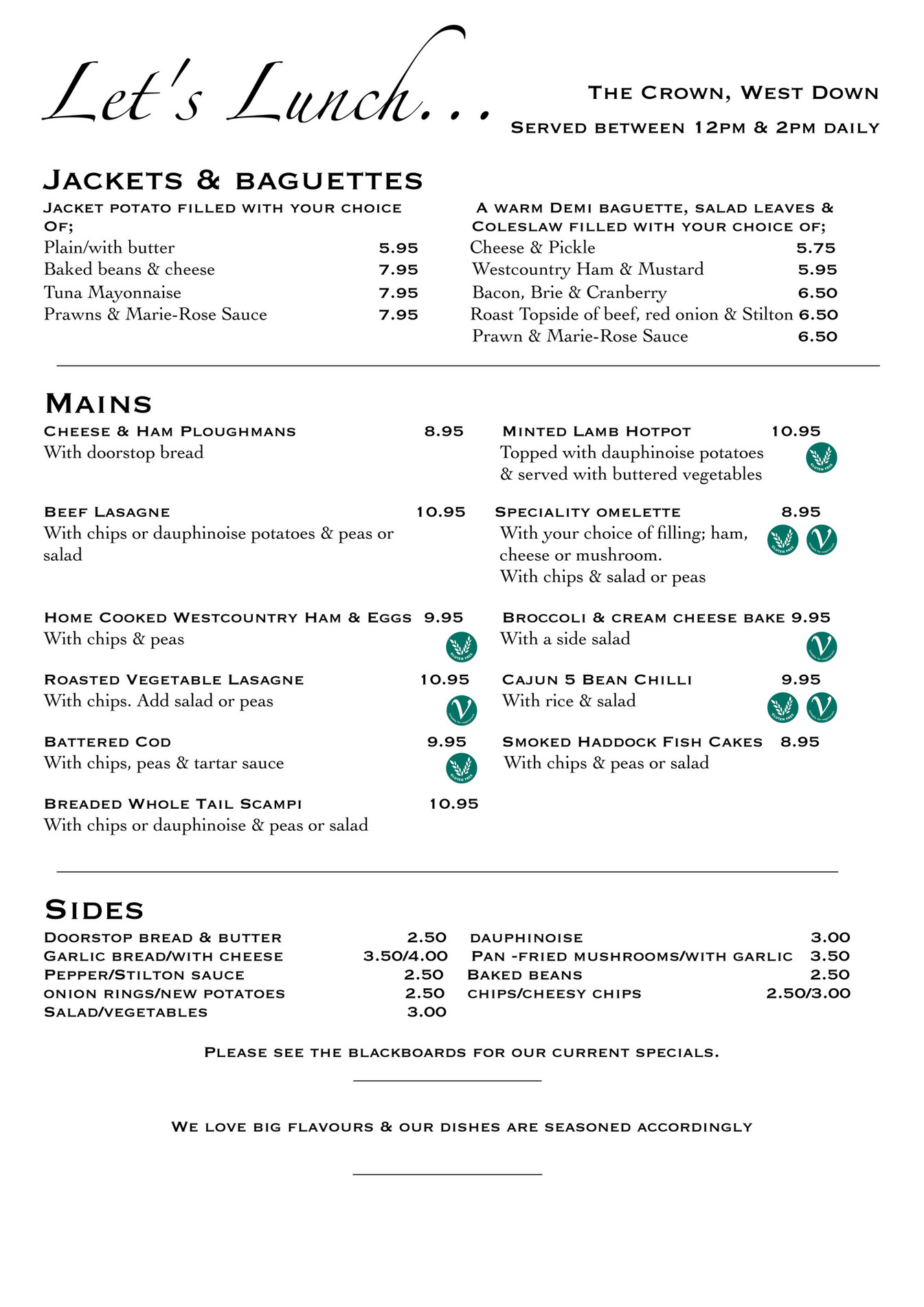 UpDate Websites - 2019 Crown Inn Full Menu - Page 4 - Created with ...