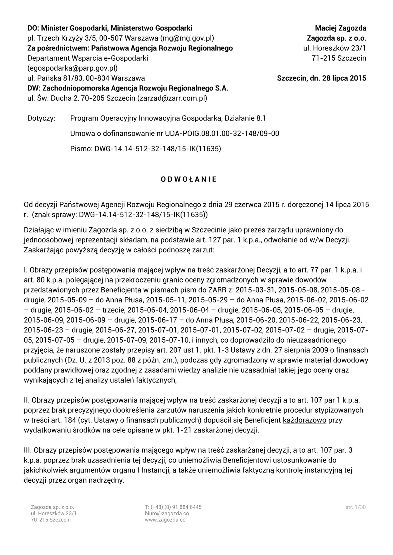 Taskscape Ltd - 20150823 - PARP - Odwolanie - Strona 2-3 - Created with Publitas.com