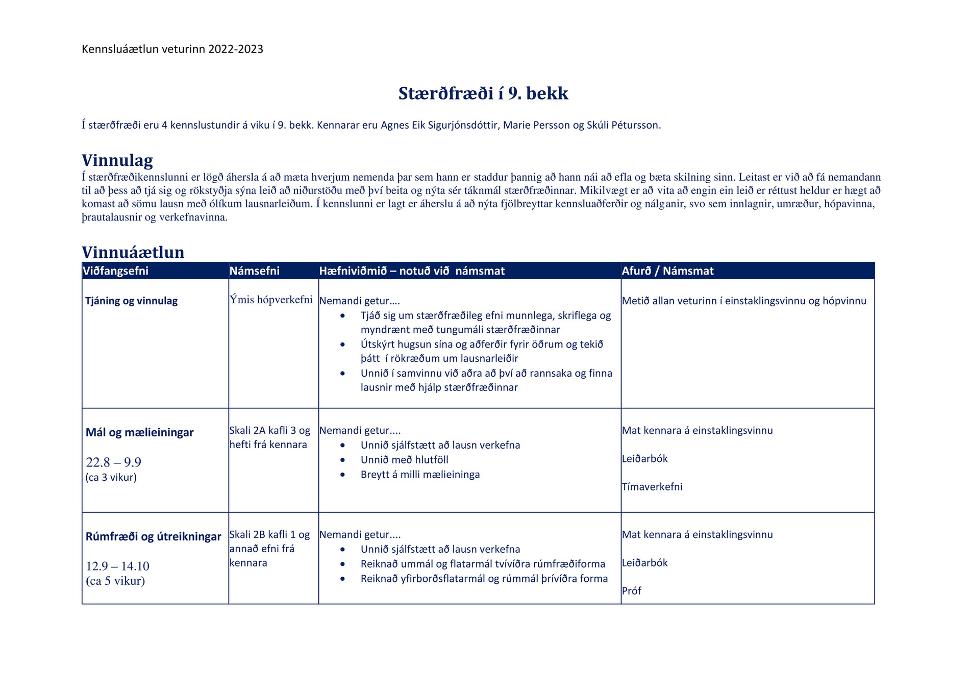 My publications - Kennsluáætlun stærðfræði 9. bekkur - Page 1 - Created ...