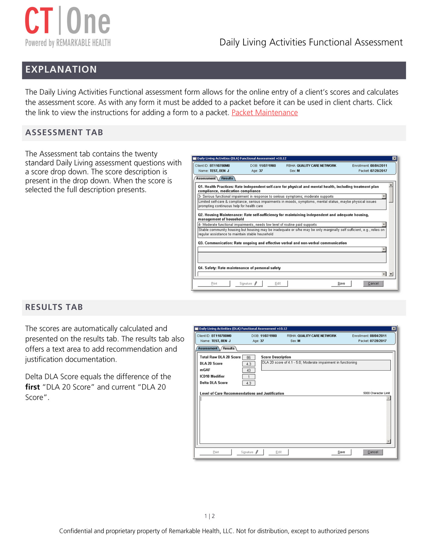 Remarkable Health - DLA20 Form - Page 1 - Created with Publitas.com