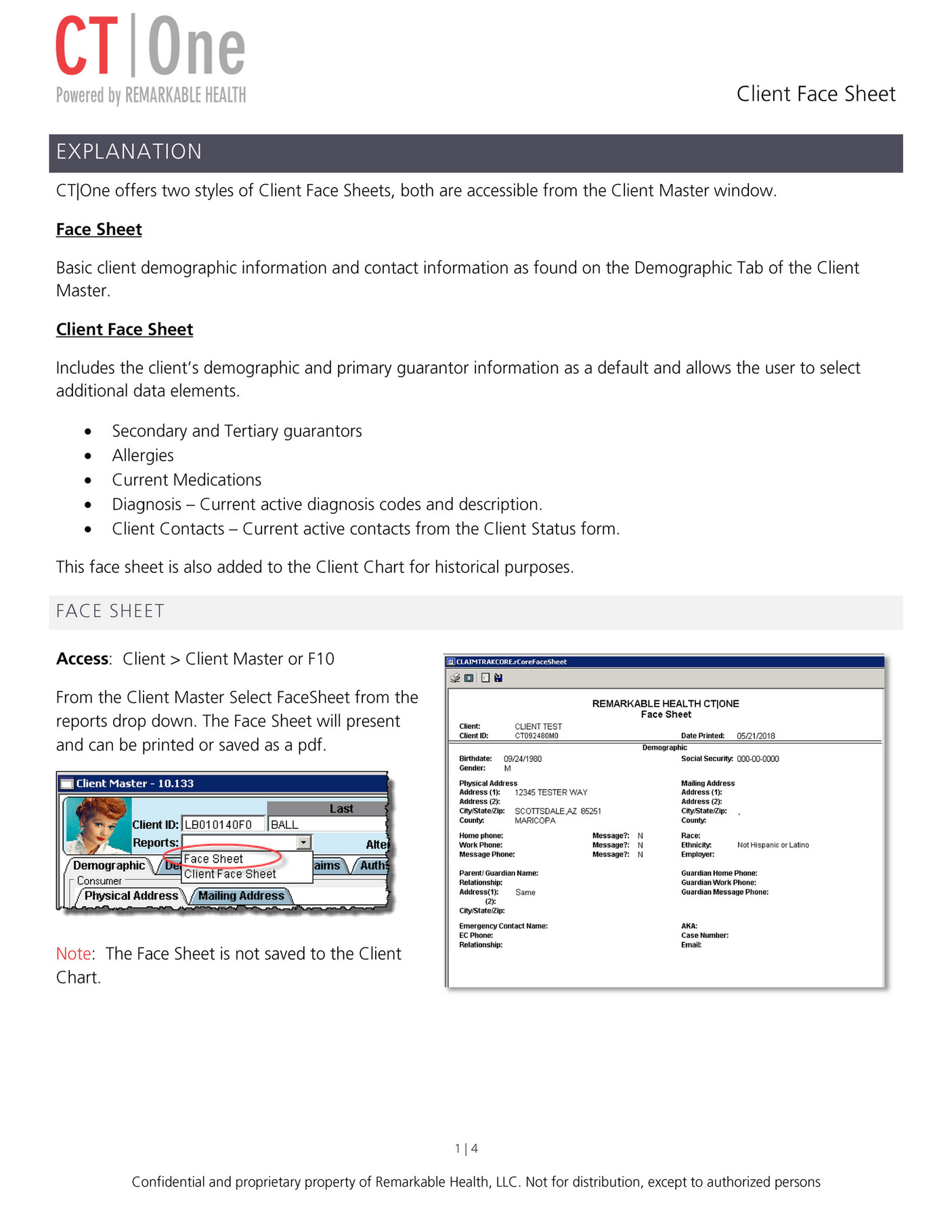 Remarkable Health - Client Face Sheet - Page 1 - Created with Publitas.com