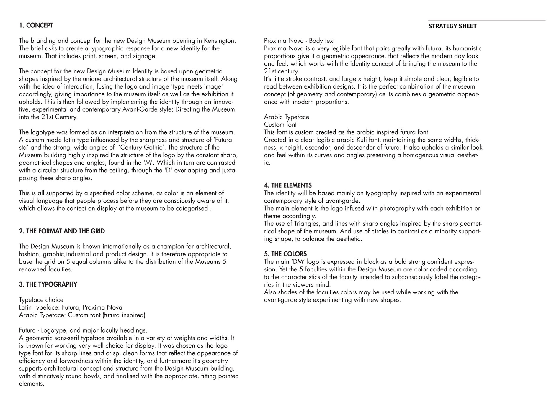 Graphic Design - Design Museum Strategy Sheet - Concept explained ...