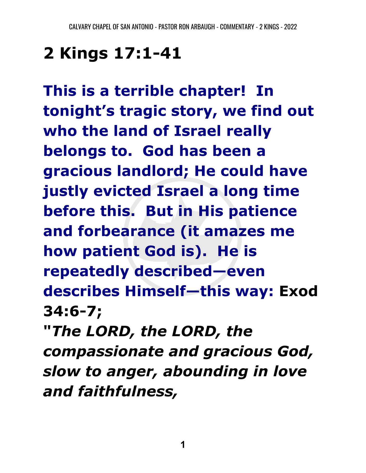 Calvary Chapel Of San Antonio 2 Kings 17 1 41 Page 1 Created With