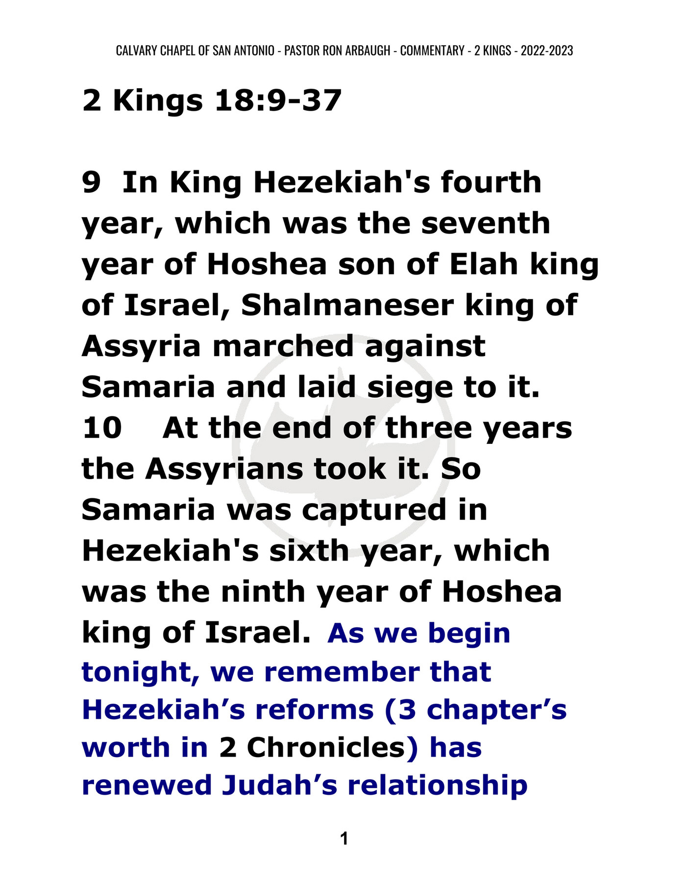 Calvary Chapel of San Antonio - 2 Kings 18_9-37 - Page 1 - Created with ...