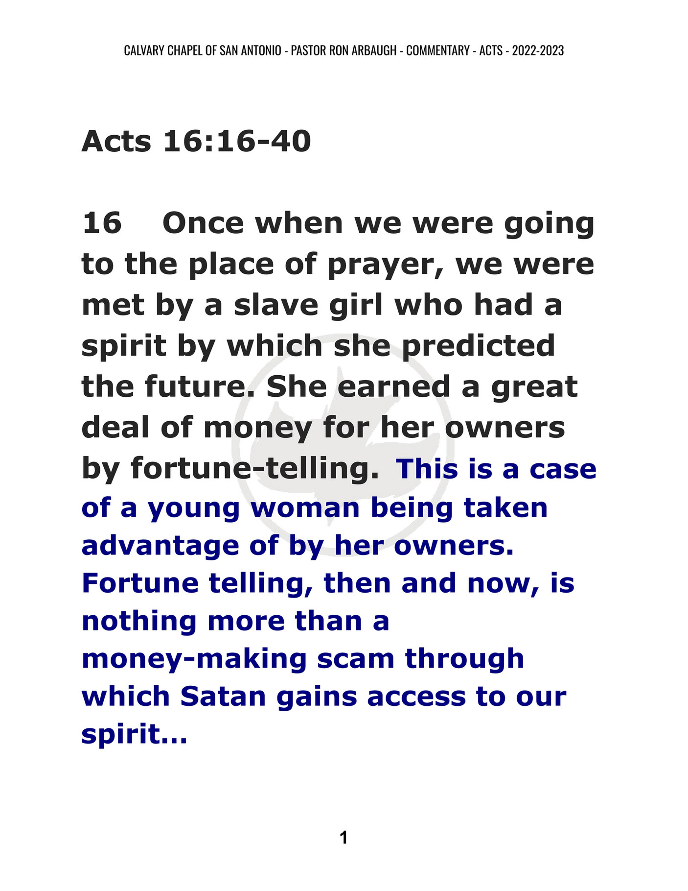Calvary Chapel of San Antonio - Acts 16_16-40 - Page 1 - Created with ...