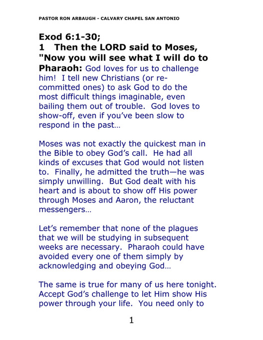 Calvary Chapel Of San Antonio Exod6 Page 1 Created With